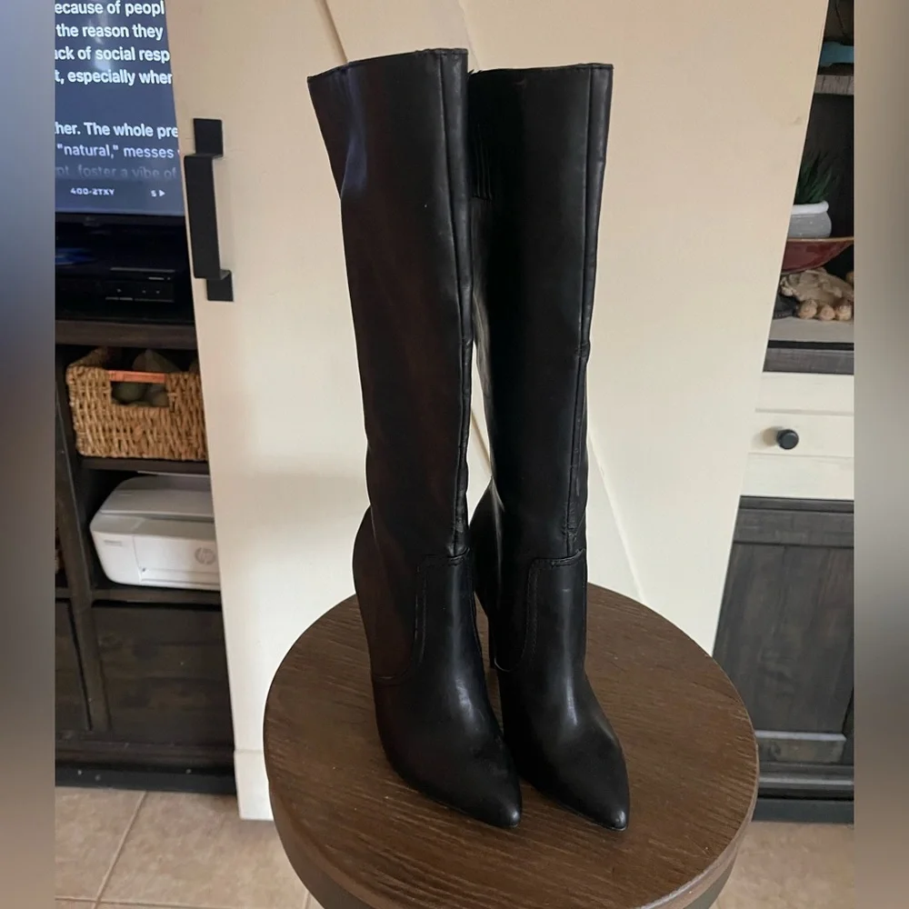 Gach | Shoes | Womens Black High Heel Boots | Poshmark